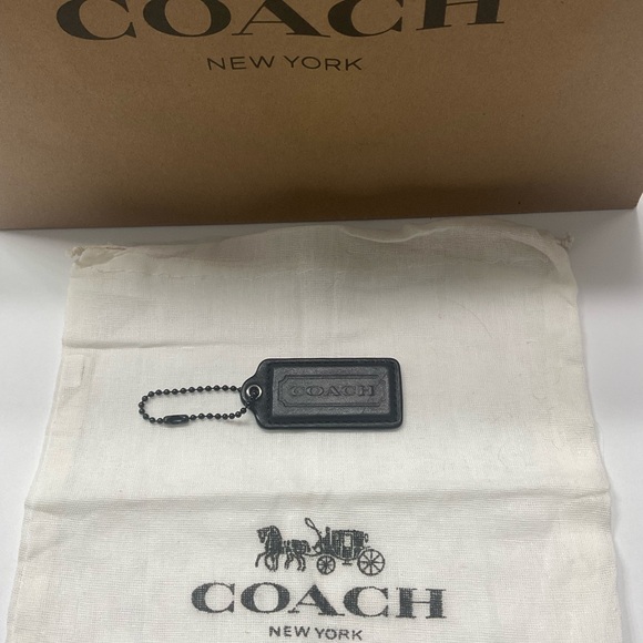 Coach | Bags | Coach Replacement Black Leather Silver Tone Hangtag ...